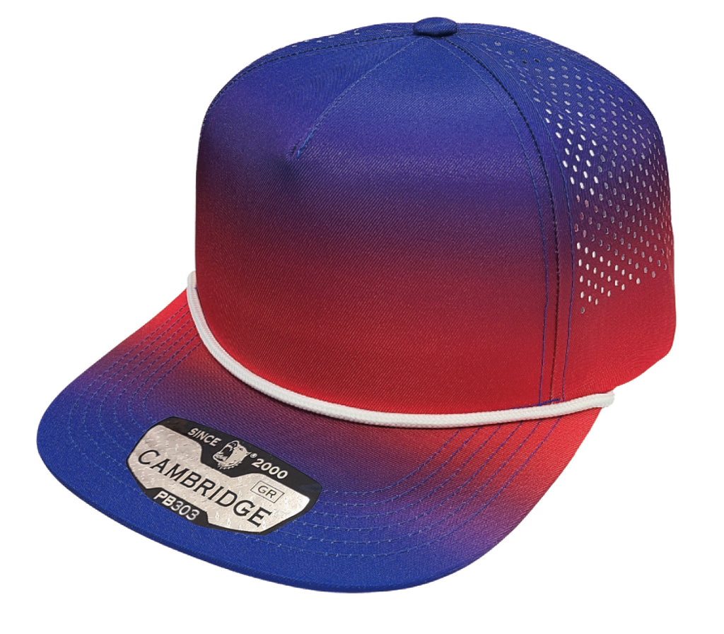 PB303GR Five Panel Rope Gradation Perforated [Royal/Red] – CHOICE CAP, INC.