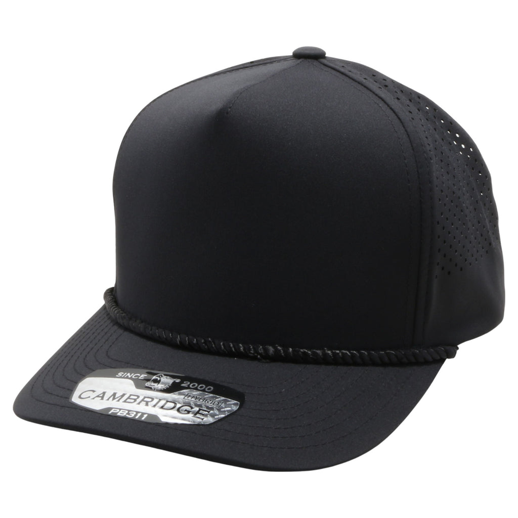 PB311 Five Panel High Frame Rope Perforated [Black] – CHOICE CAP, INC.