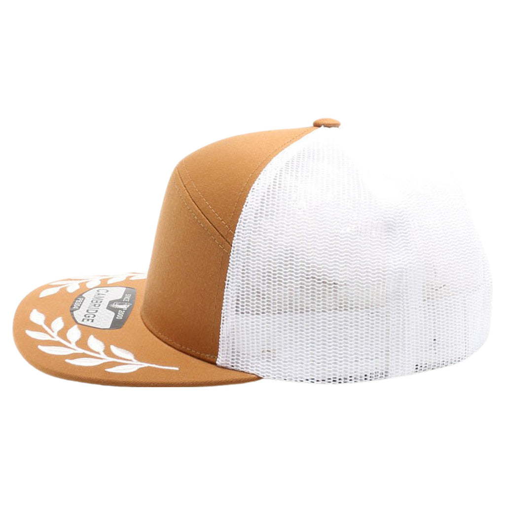 PB304 Pitbull Cambridge 6 Panel Camper Bay Leaf Trucker [Caramel/White ...