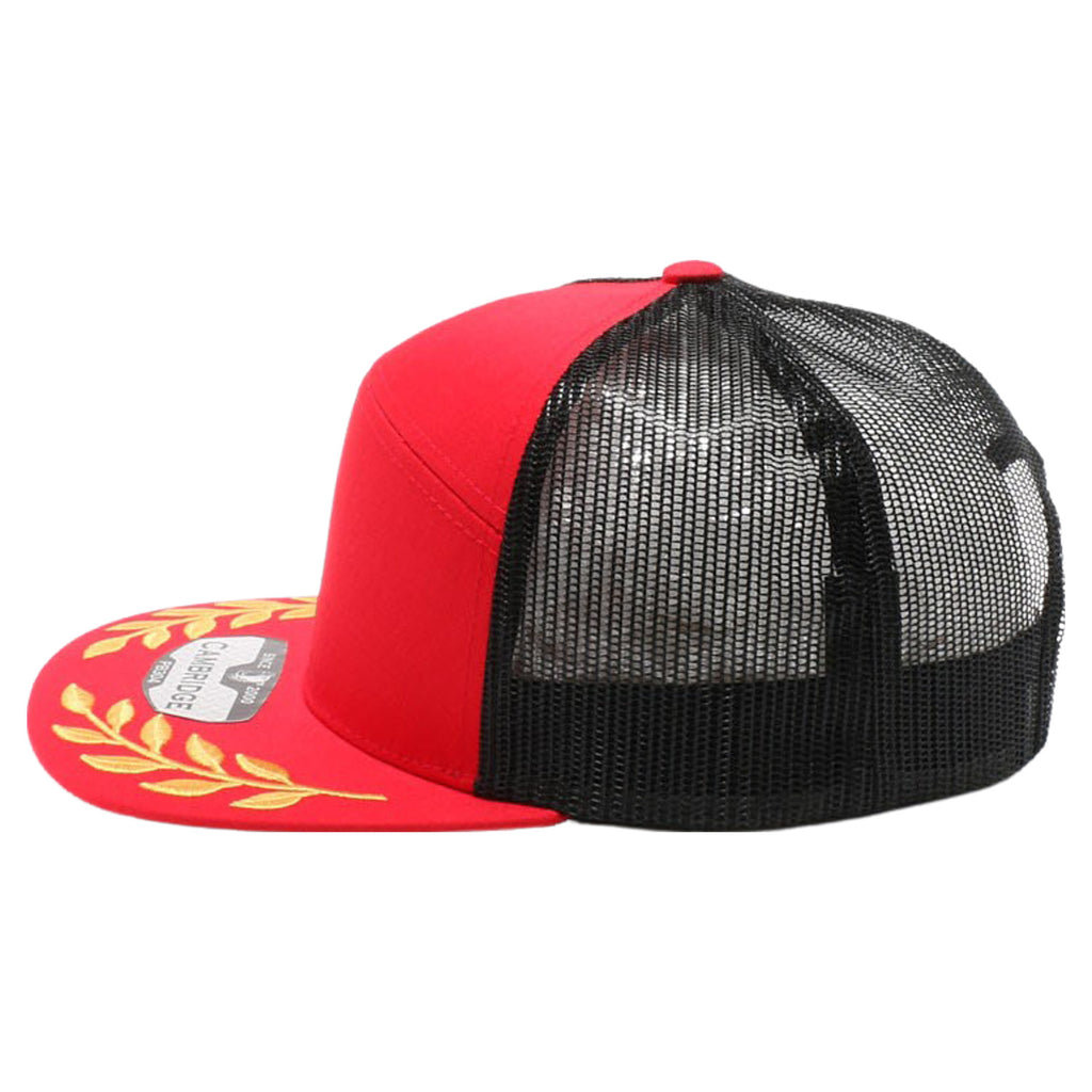 PB304 Pitbull Cambridge 6 Panel Camper Bay Leaf Trucker [Red/Black ...