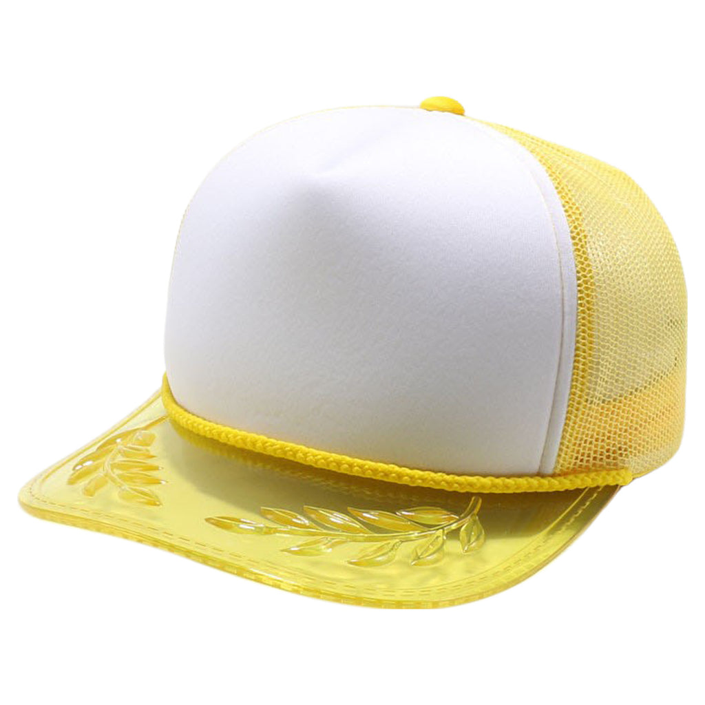 PB315 Five Panel Sponge Trucker with Transparent Bayleaf Visor [White ...