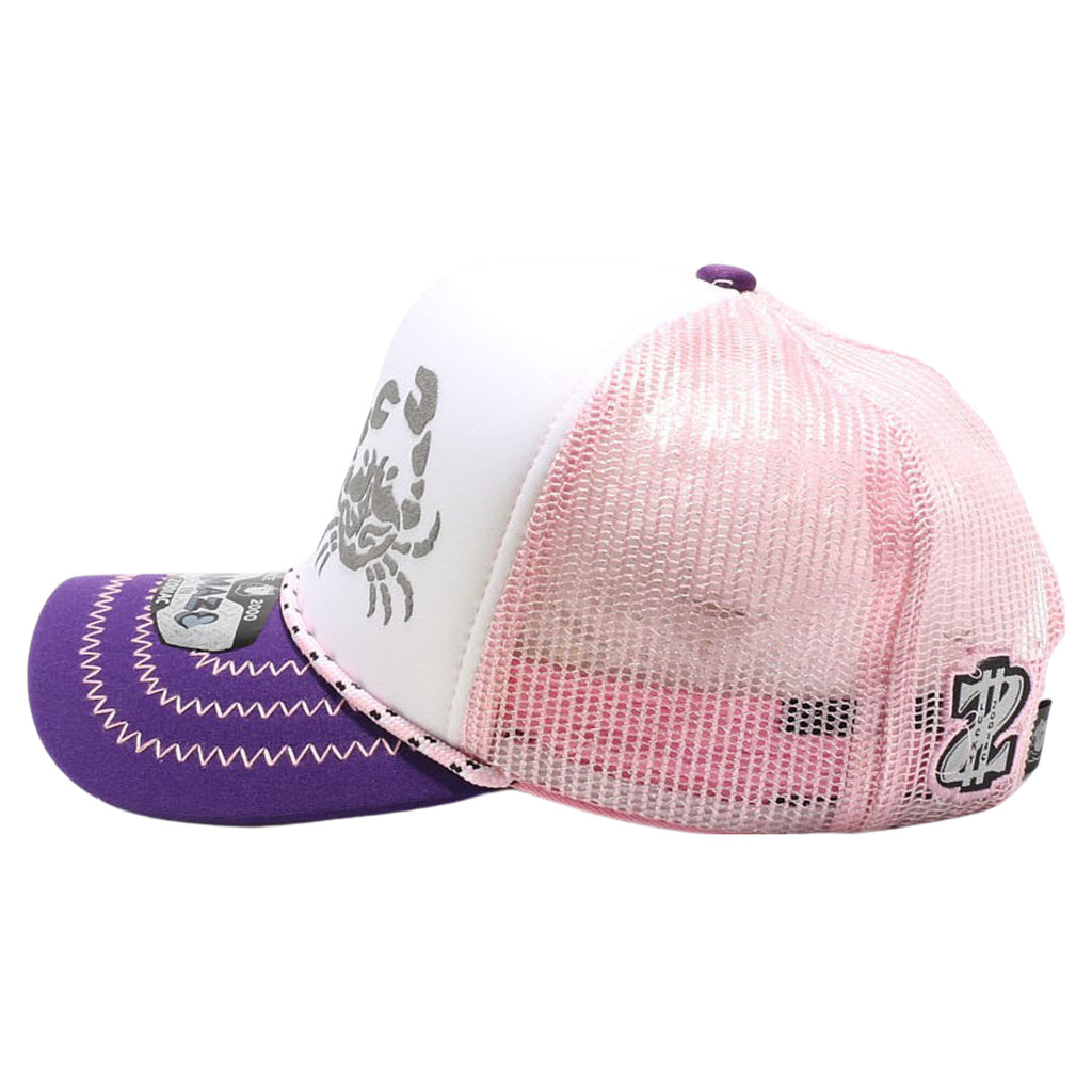 ZDCA07 AMAZE-IN ZODIAC CANCER ROPE SPONGE TRUCKER [WHITE/PURPLE/PINK ...