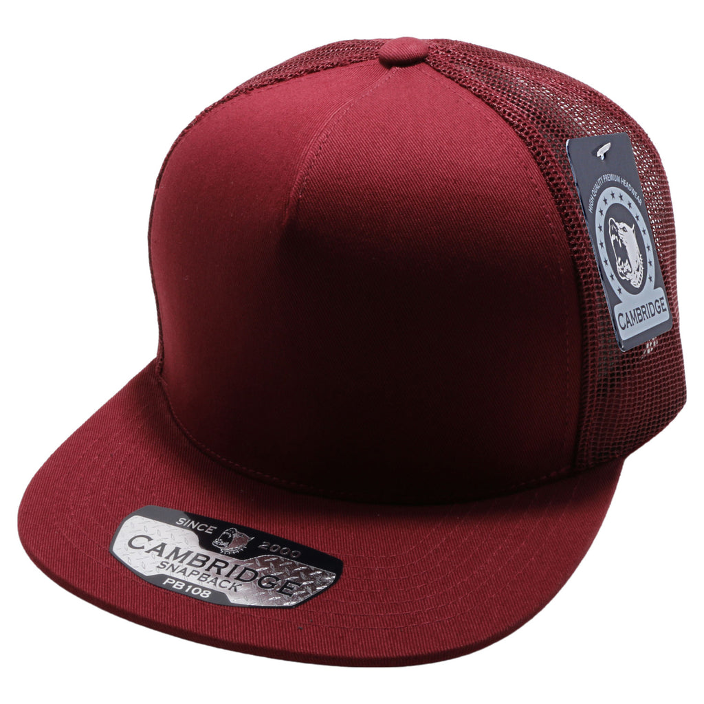 PB108 Pit Bull 5 Panel Cotton Trucker Hats [Burgundy] – CHOICE CAP, INC.
