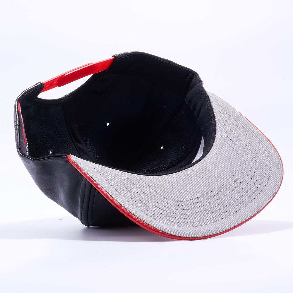 PB186 Pit Bull Cubic Leather Snapback Hats [Black/Red] – CHOICE CAP, INC.