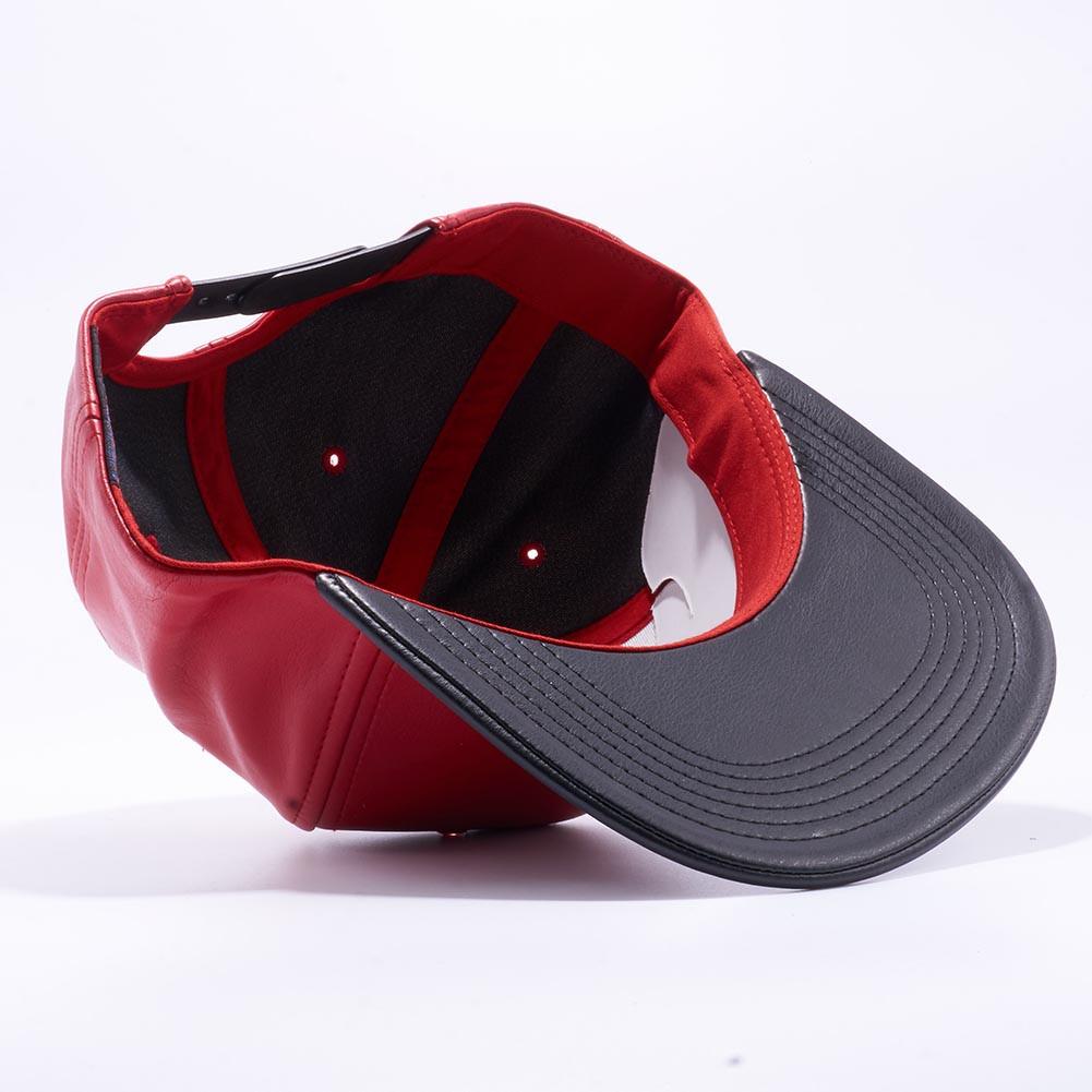 PB158 Pit Bull Leather Snapback Hats [Red/Black] – CHOICE CAP, INC.
